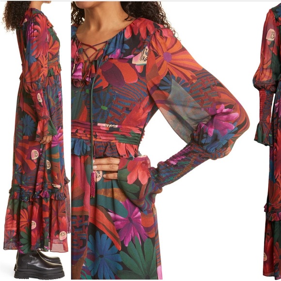 FARM Rio | Dresses | Farm Rio Bird Flowers Multicolor Dress | Poshmark